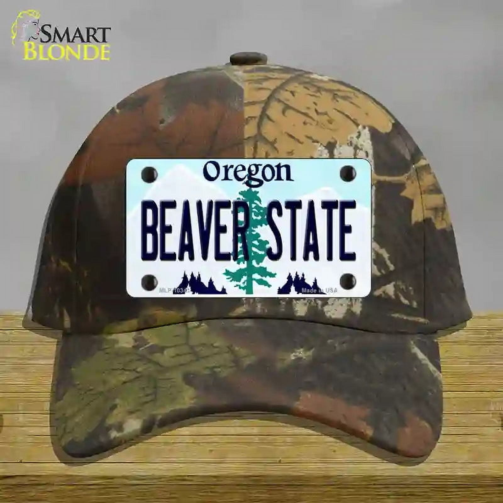 Beaver State Oregon Novelty License Plate Hat Cotton Camoflauge ...