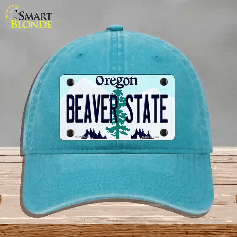 Beaver State Oregon Novelty License Plate Hat Unconstructed Cotton Lake ...