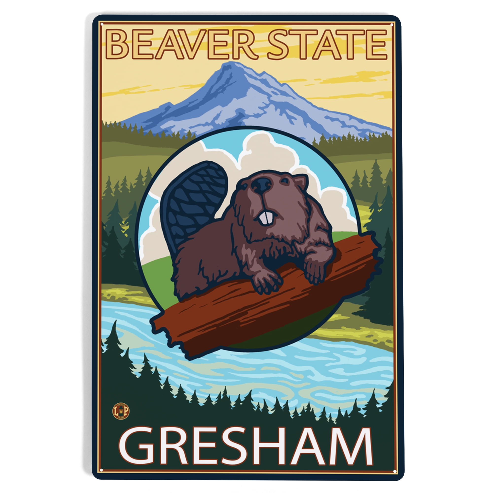 Beaver and Mt. Hood, Gresham, Oregon (12x18 Aluminum Art, Indoor ...