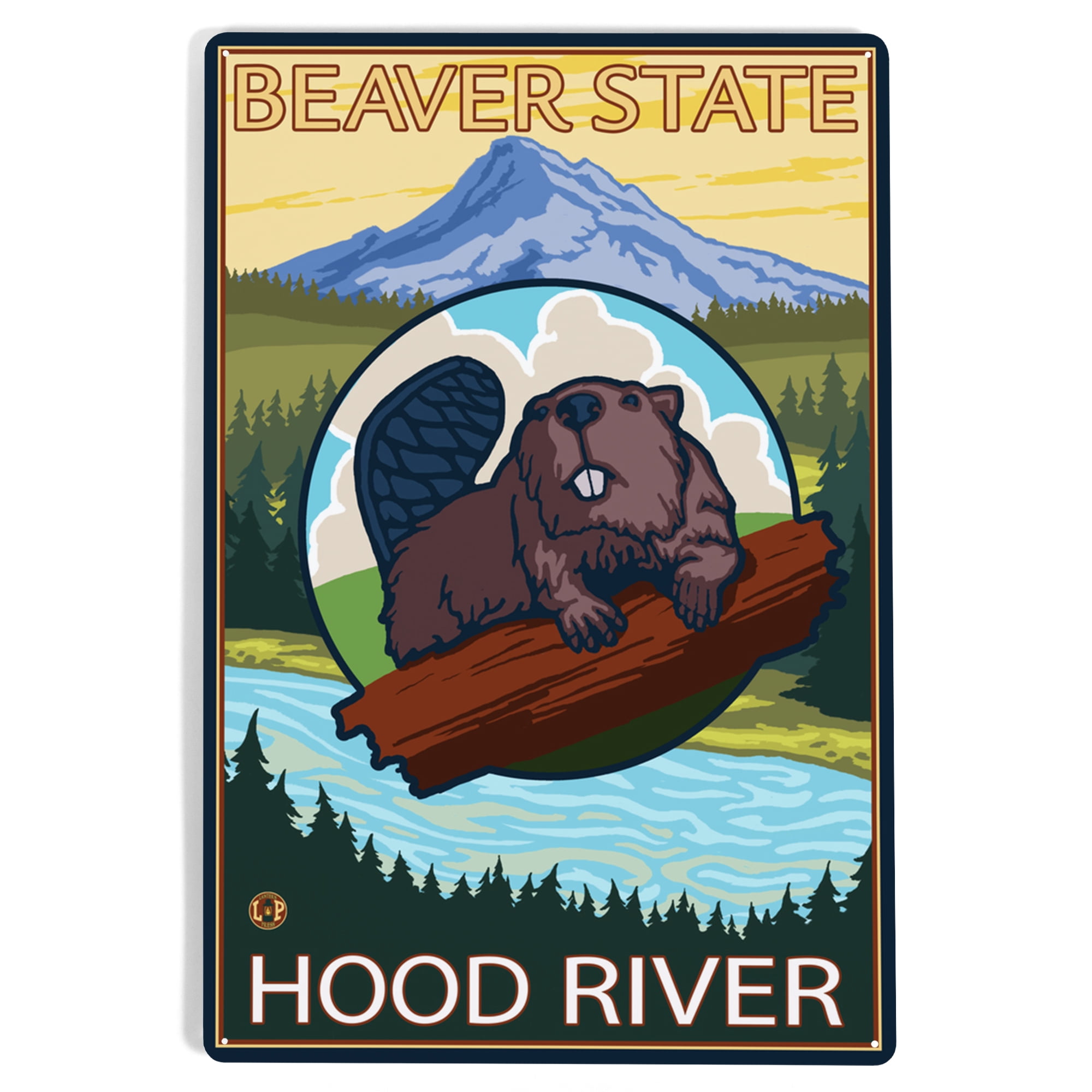 Beaver and Mt. Hood, Hood River, Oregon (12x18 Aluminum Art, Indoor ...