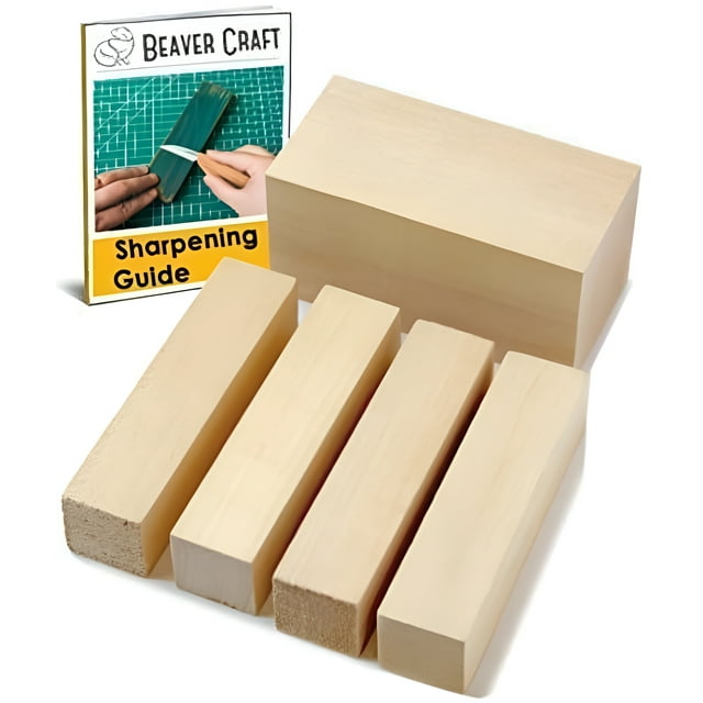BeaverCraft BW1 - 5 pcs Basswood Carving Blocks, Carving & Whittling ...