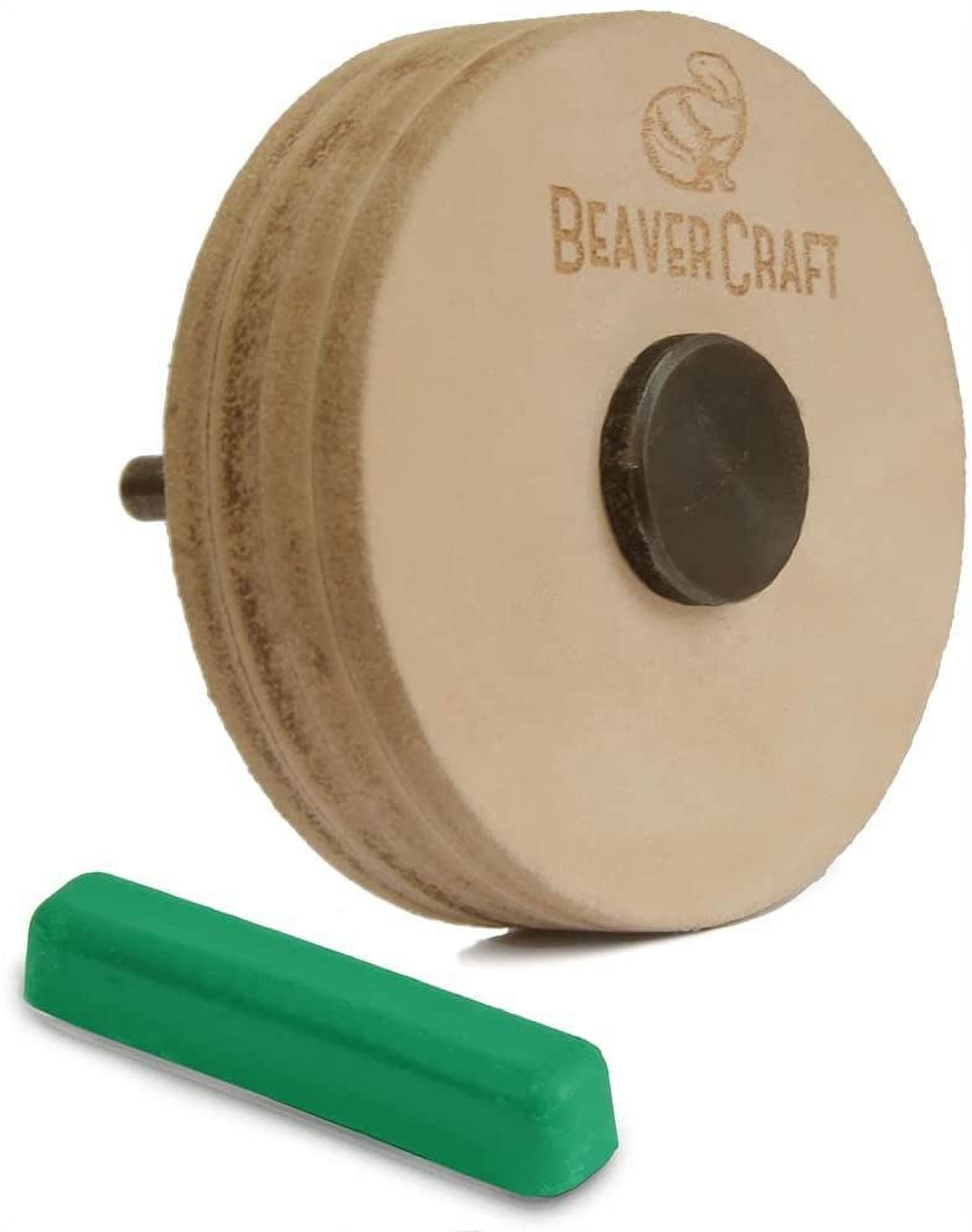 BeaverCraft PW1 Sharpening Wheel Stropping 3" Wheel Leather Wheel ...