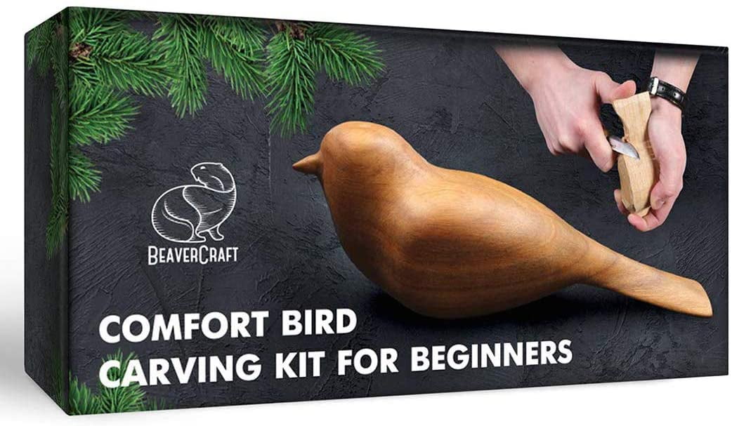 Beavercraft Comfort Bird Carving Hobby Kit for Adults, Wood Crafts ...