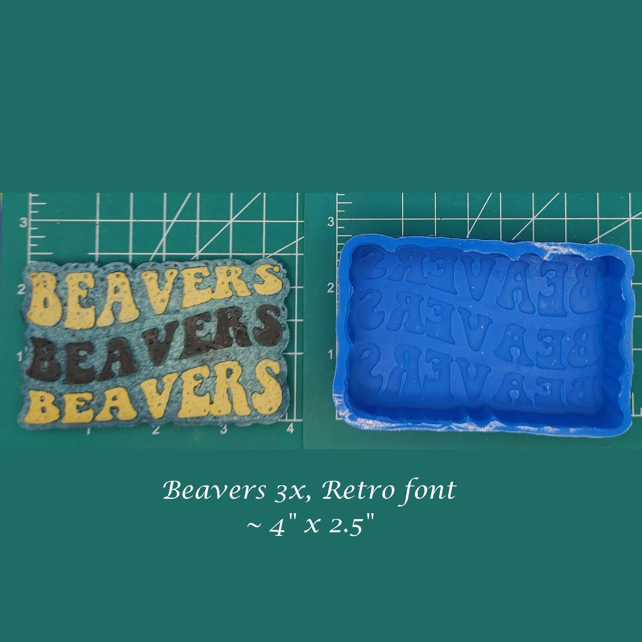 Beavers 3x Retro Font School Mascot Silicone Freshie Mold - Walmart.com