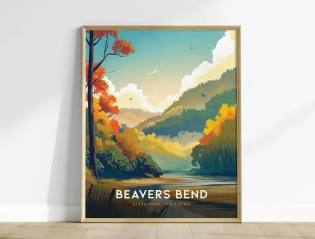 Beavers Bend State Park, Oklahoma Poster - Scenic Forest Landscape NO ...
