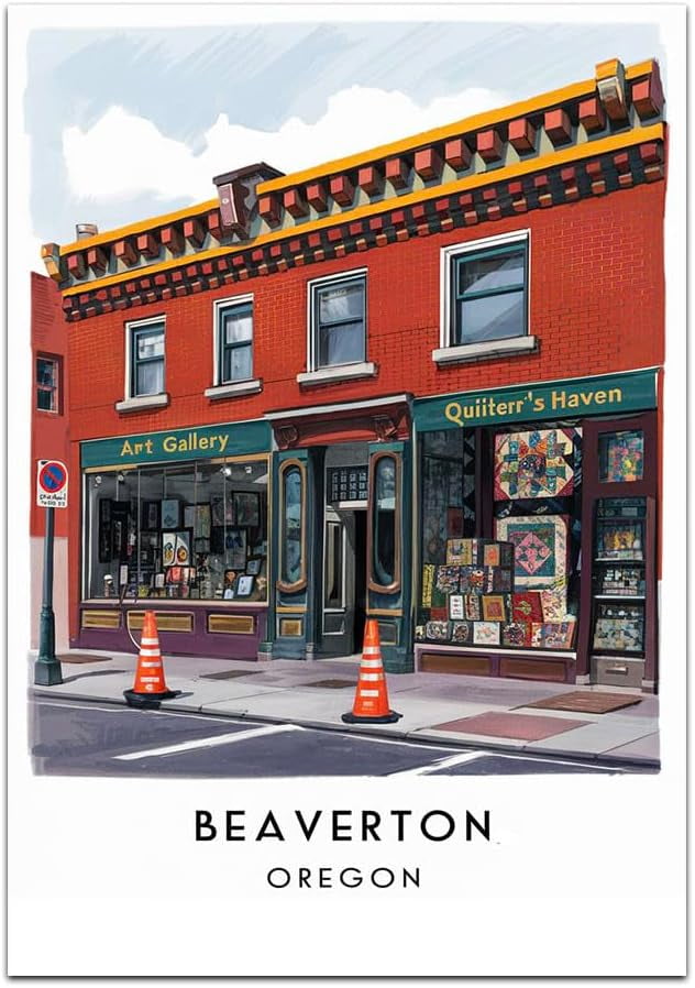 Beaverton Map Retro Style Travel Canvas, Beaverton Map Vintage Rustic ...