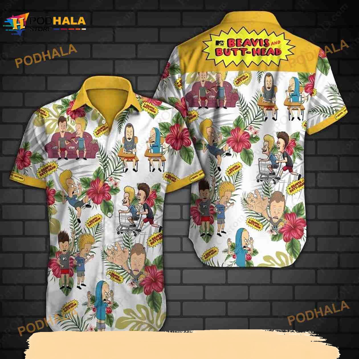 Beavis And Butt Head 3D Funny Hawaiian Shirt - Walmart.com