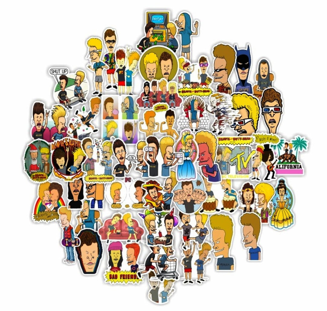 Beavis And Butt-Head Themed Set of 50 Assorted Stickers Decal Set ...