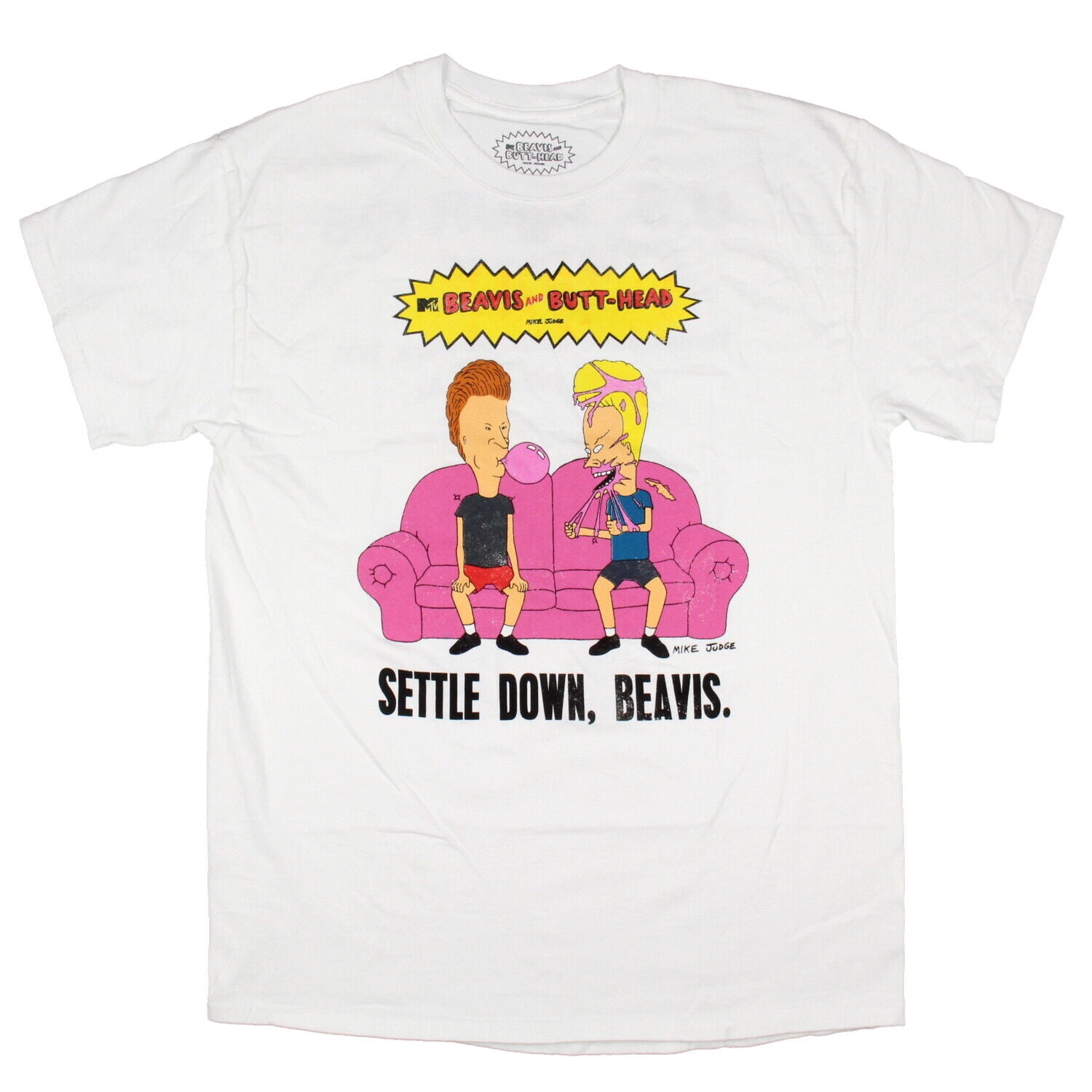 Beavis And Butthead Men's Settle Down Beavis US World Tour '96 T-Shirt (Large) - Walmart.com