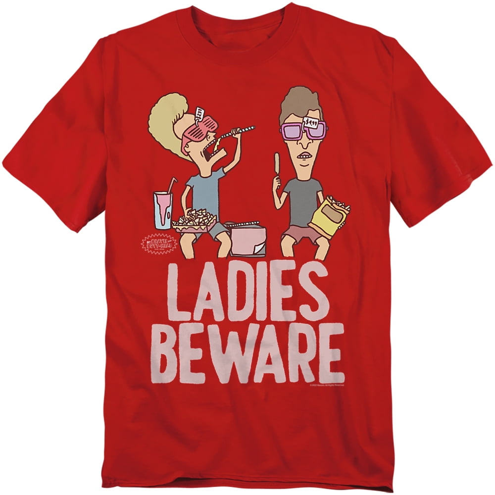 Beavis And Butthead T-Shirt Mtv Ladies, Beware Unisex Graphic Tee for Men & Women - Walmart.com