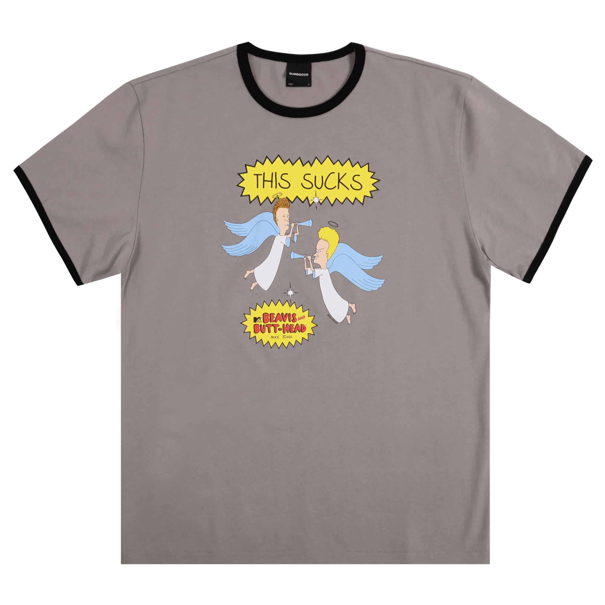 Beavis & Butt-Head This Sucks Crew Neck Short Sleeve Pepper Ringer Tee ...