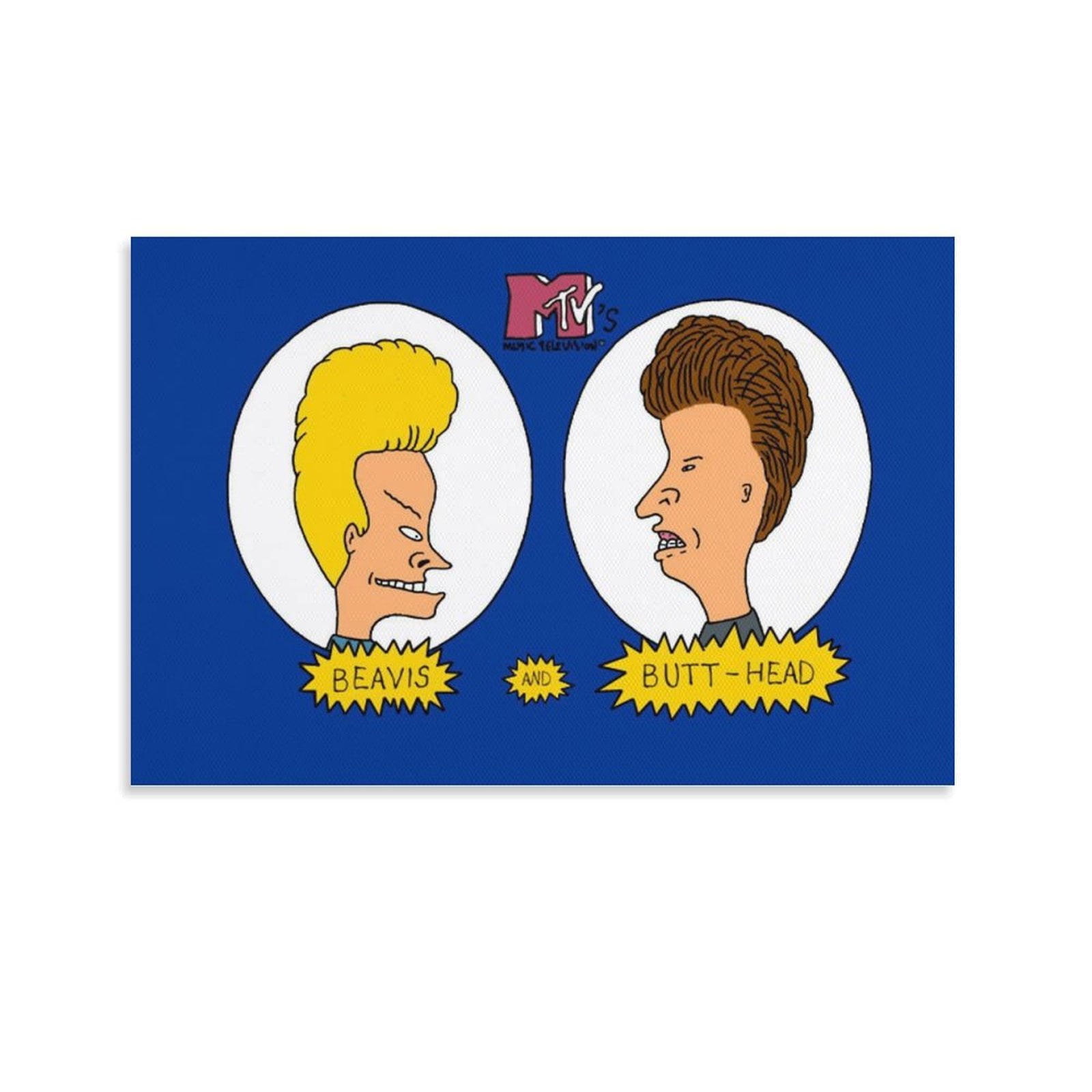 Beavis And Butthead Cartoon Film Series Blue Poster Canvas Poster Wall ...