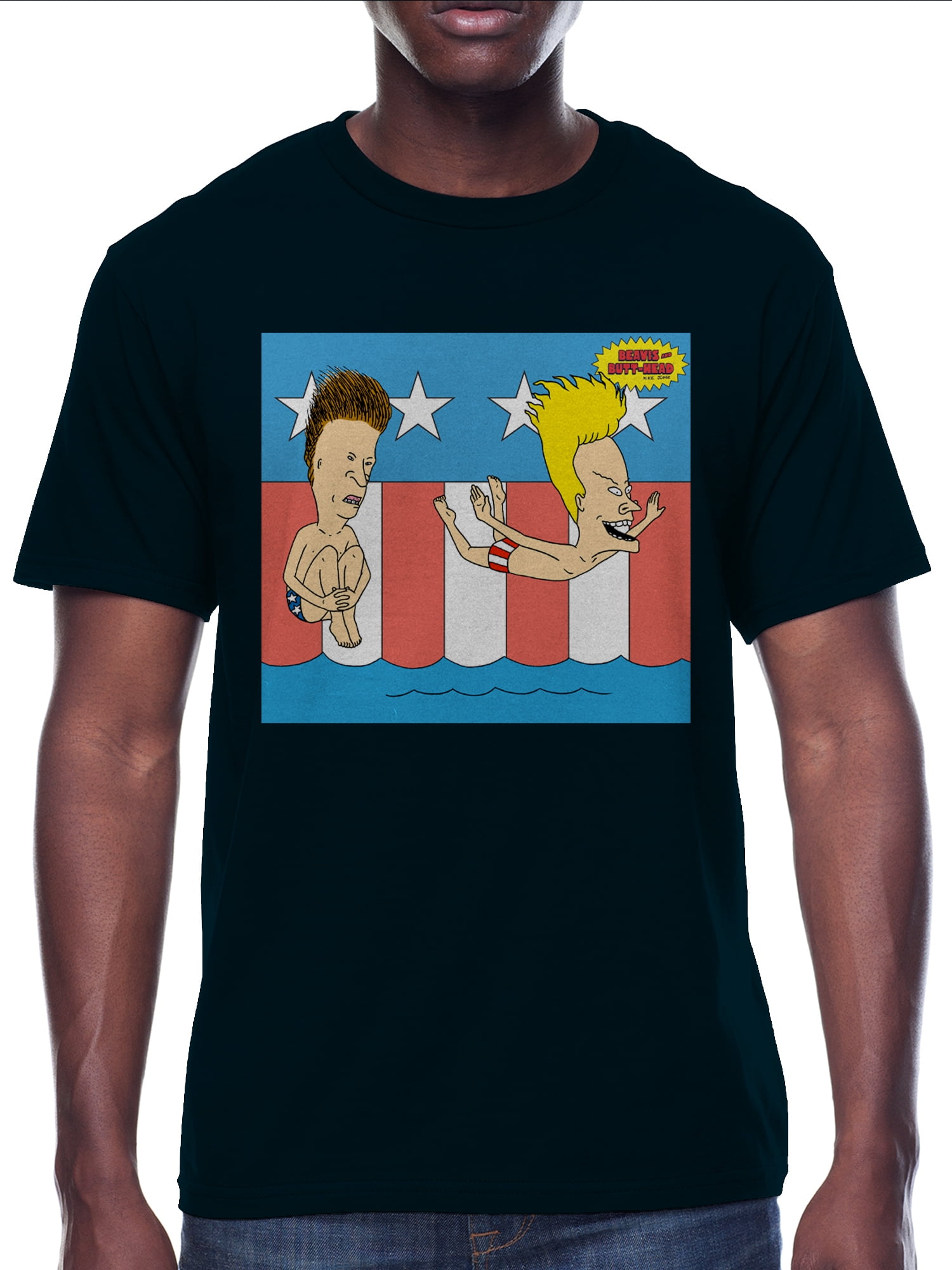 Beavis & Butthead, Men's & Big Men's Graphic Tee Shirt, 'Merica ...