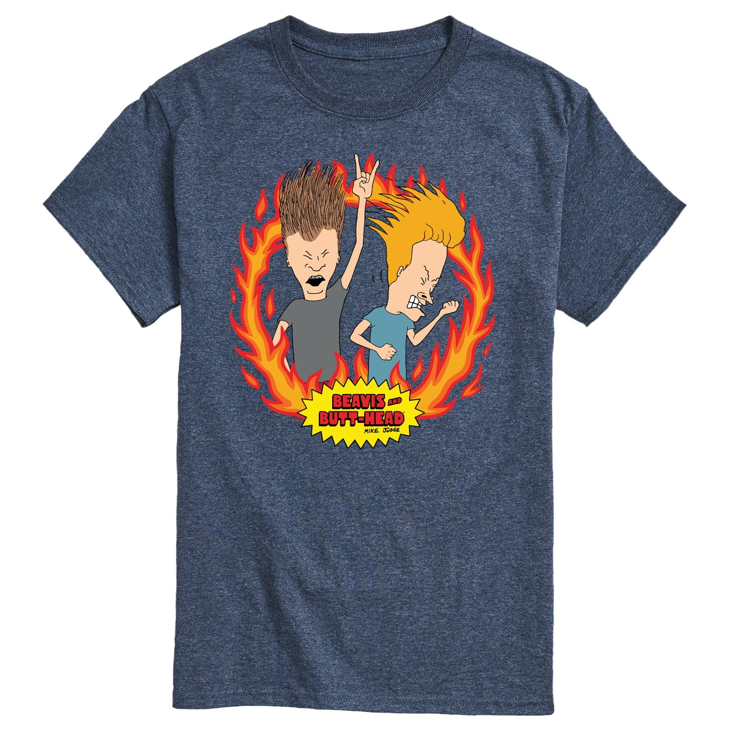 Beavis & Butthead - Rock Flames - Men's Short Sleeve Graphic T-Shirt ...