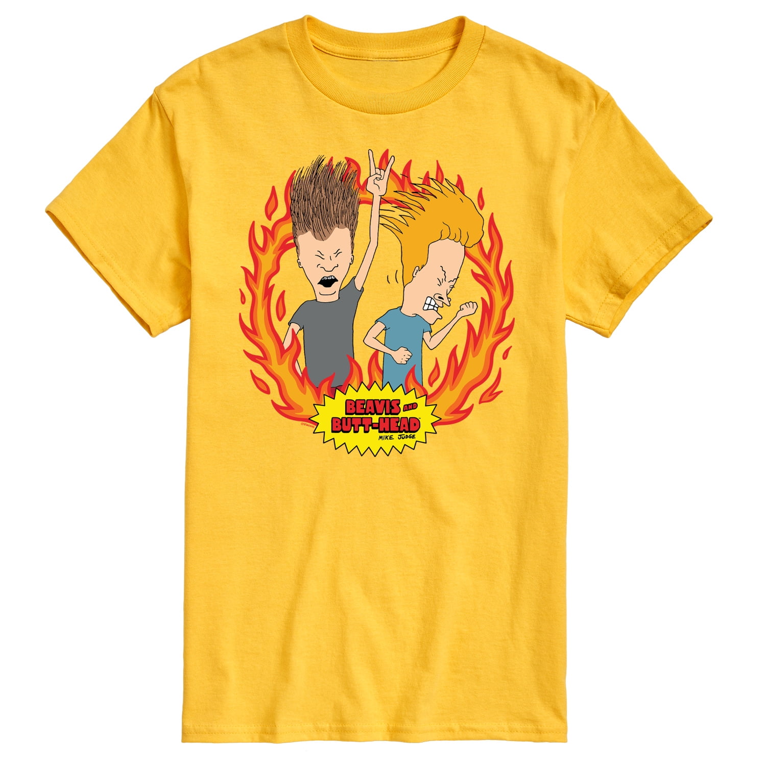 Beavis & Butthead - Rock Flames - Men's Short Sleeve Graphic T-Shirt ...