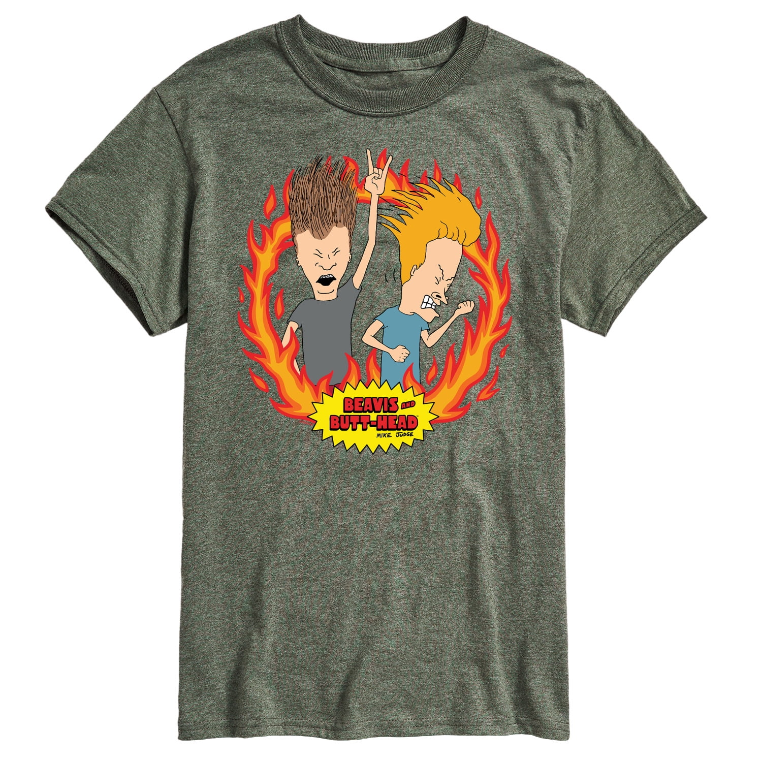 Beavis & Butthead - Rock Flames - Men's Short Sleeve Graphic T-Shirt ...