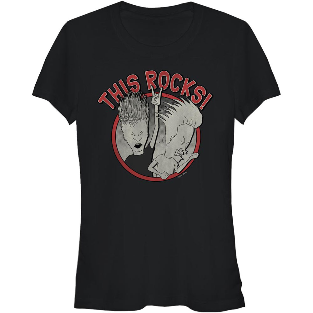 Beavis & Butthead Rock Simple Junior Top Small Black - Walmart.com