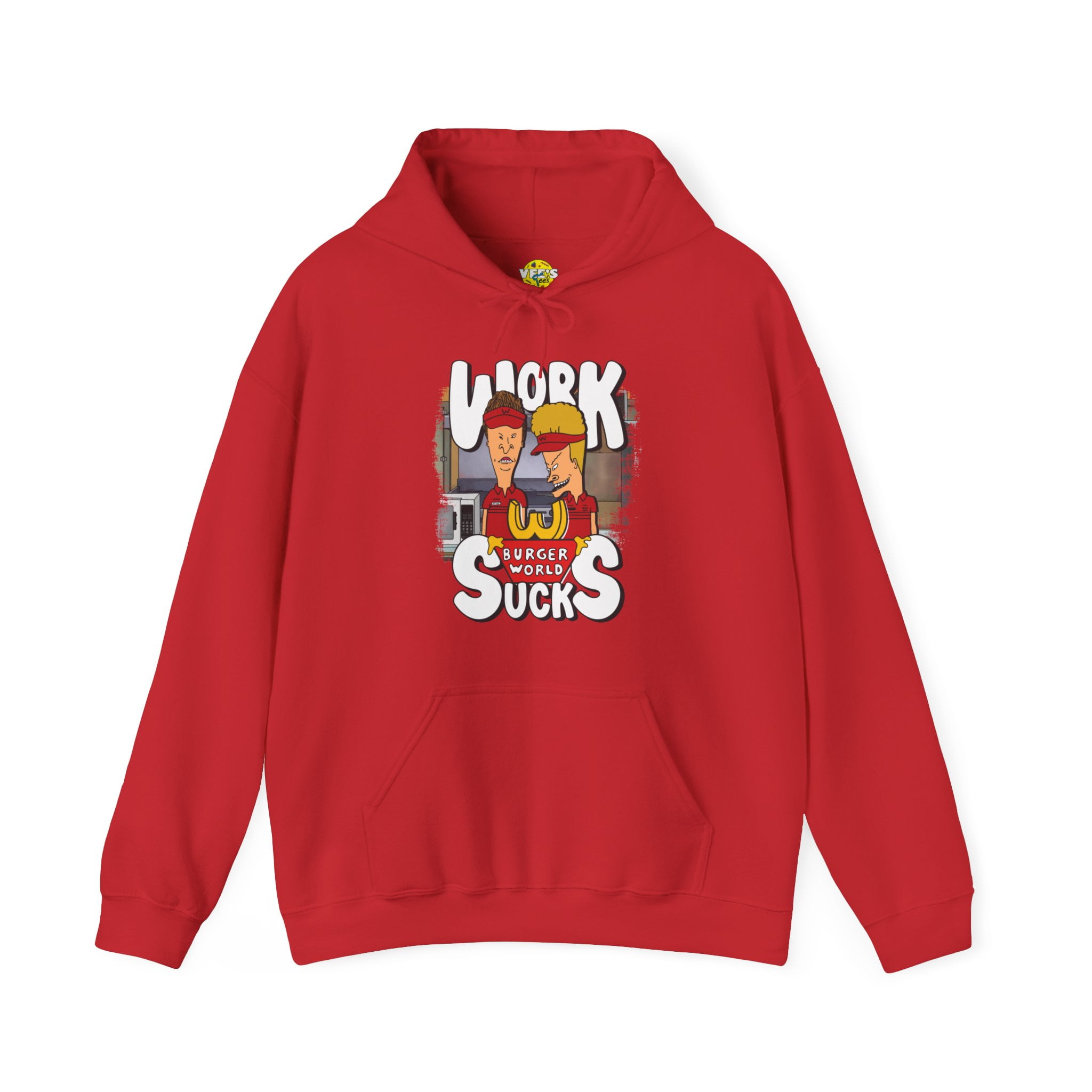 Beavis and Butt-Head Work Sucks Hoodie - 90s Nostalgia - Walmart.com