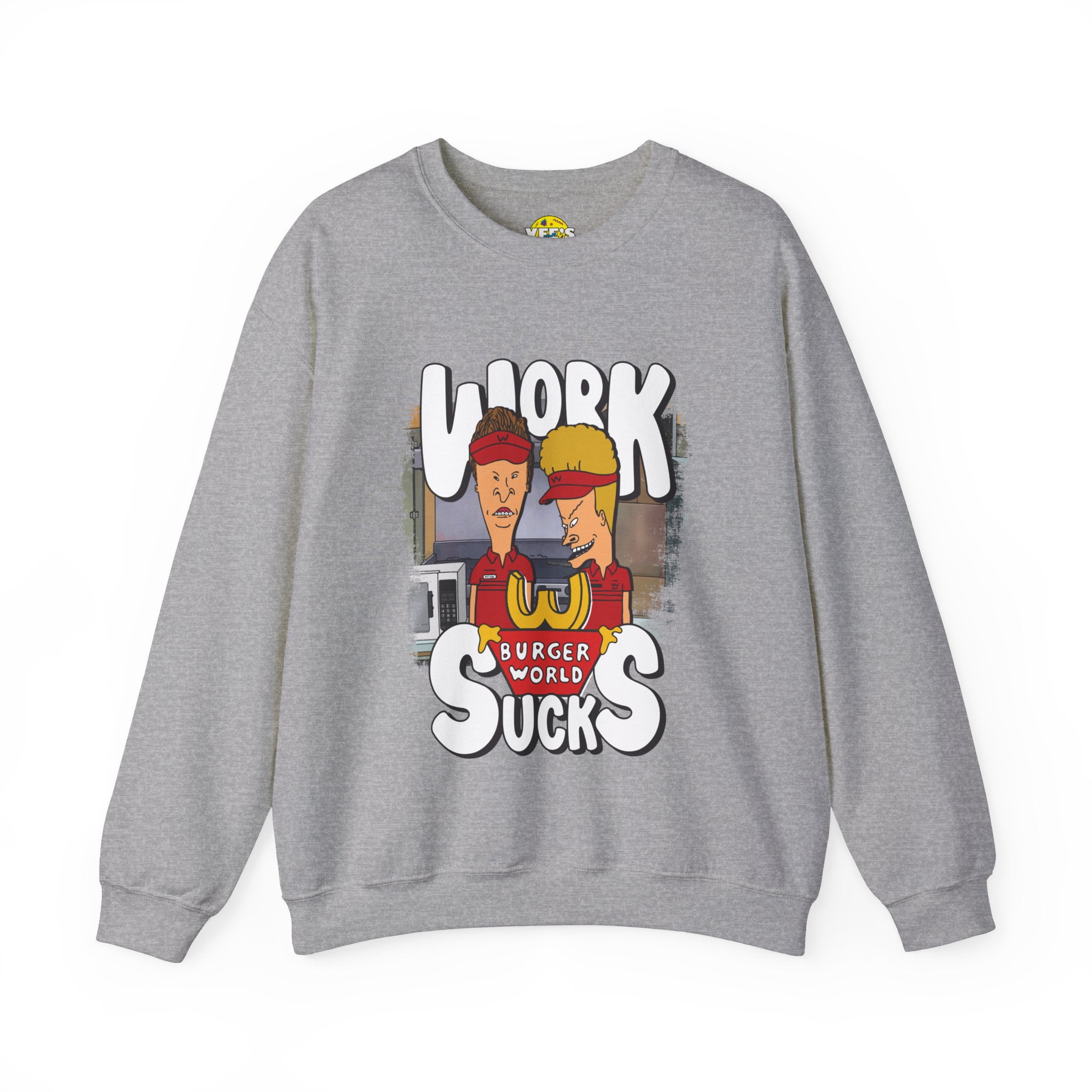 Beavis and Butt-Head Work Sucks Sweatshirt - 90s Nostalgia - Walmart.com