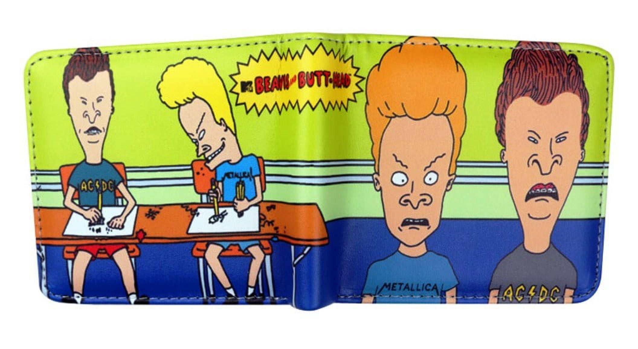 Beavis and Butthead Cartoon Bi-Fold Wallet, PU Leather with ID Window ...