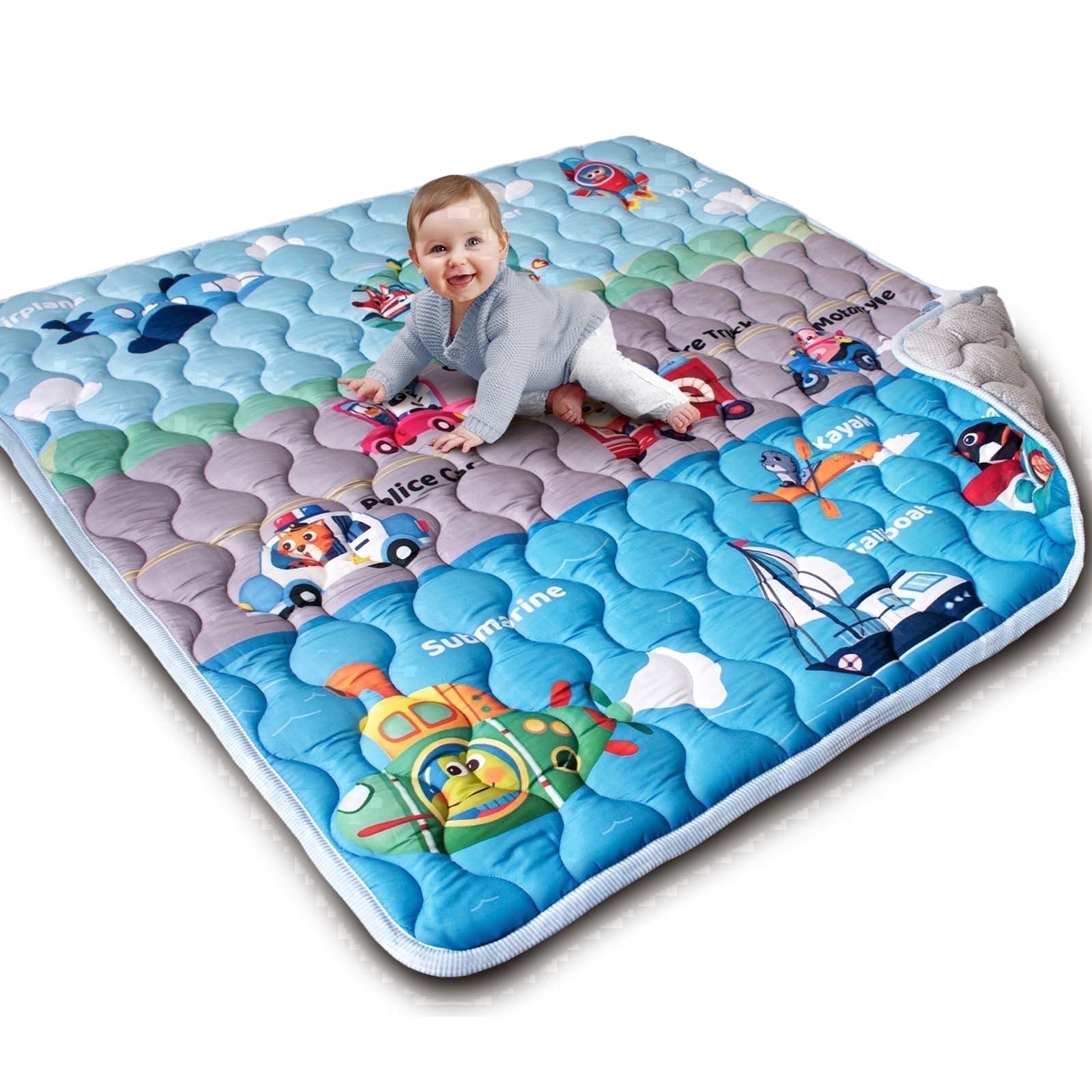 Beavtaens Baby Play Mat for Floor Fits 50x50 Inch Playpen Super Soft ...