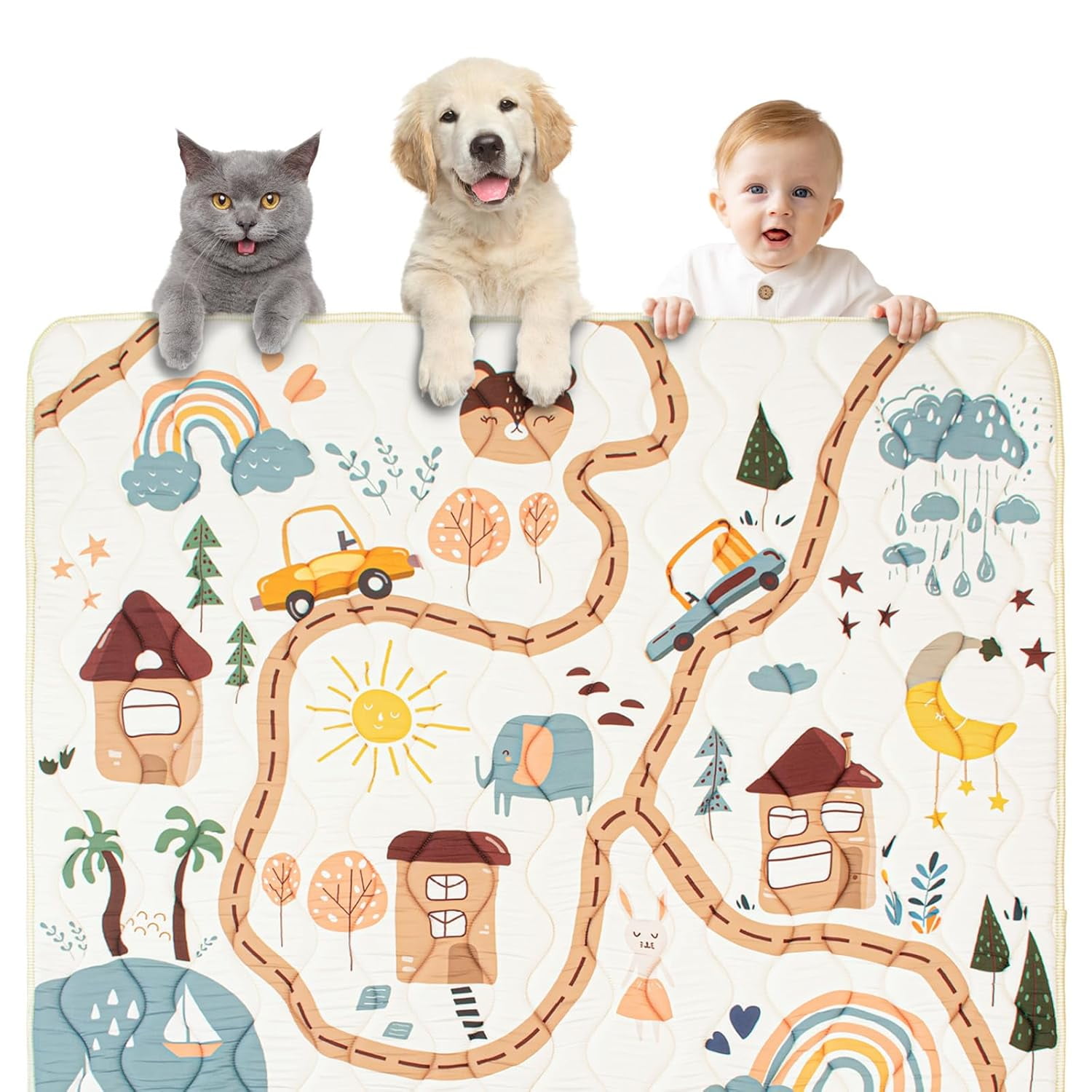 Beavtaens Baby Play Mat for Floor, Foam 50"x50" Playpen Mat, Thickened ...