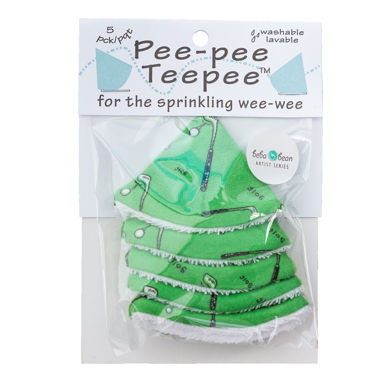 Beba Bean Pee-Pee Teepee Golf Green - Cello Bag, 5 Golf Teepees - Walmart.com