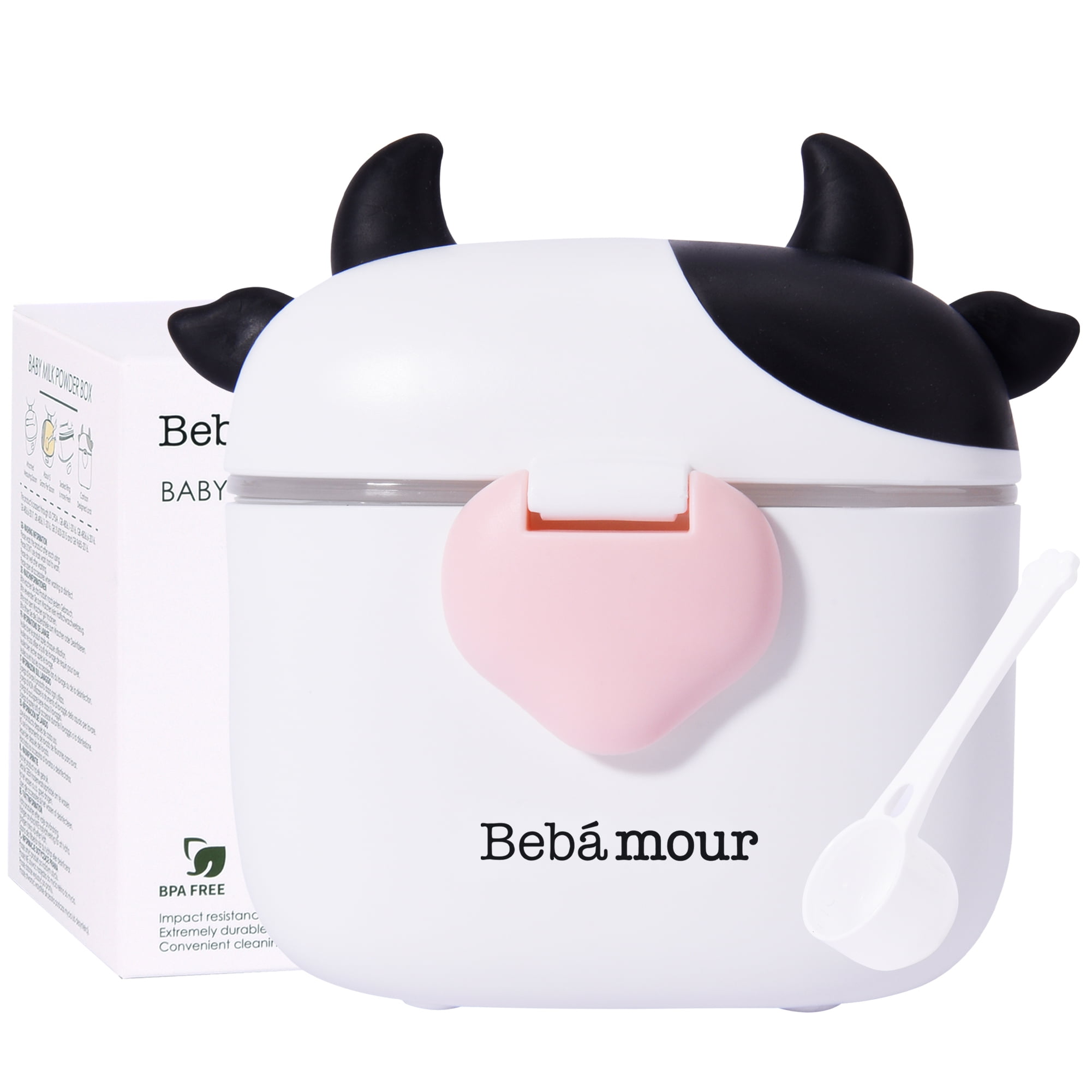 Bebamour Baby Formula Dispenser, 450ML, Black, Travel Container with ...