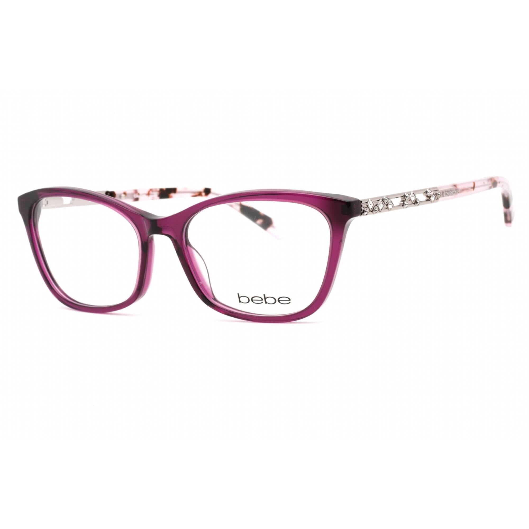Bebe BB5174 500 Women's Plum Rectangular Plastic Frame Eyeglasses ...