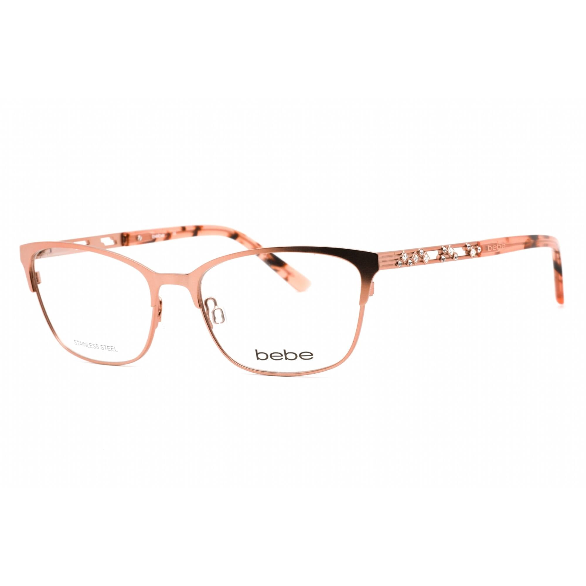 Bebe BB5175 770 Women's Rose Gold Rectangular Metal Frame Eyeglasses ...