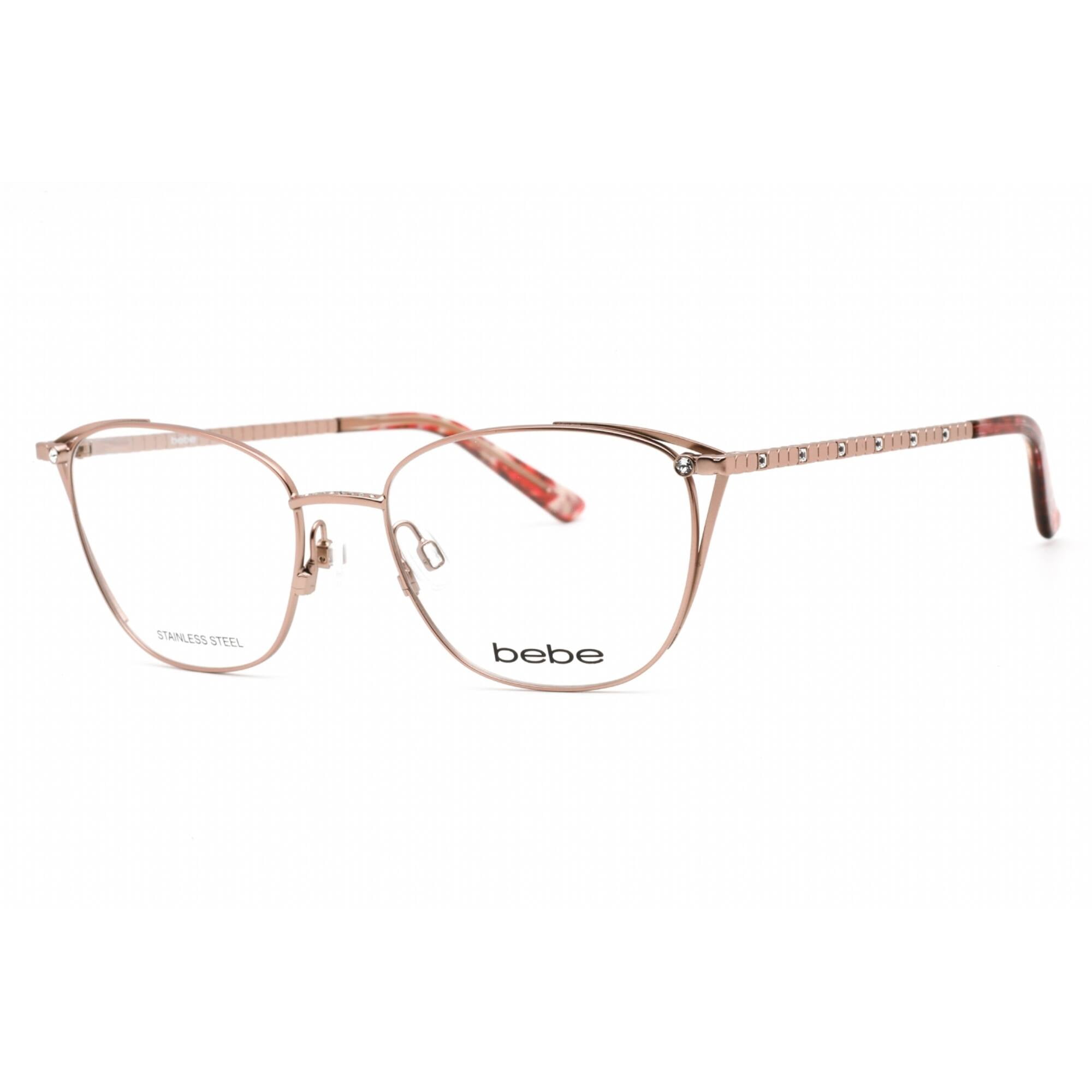 Bebe BB5182 770 Women's Rose Gold Rectangular Metal Frame Eyeglasses ...