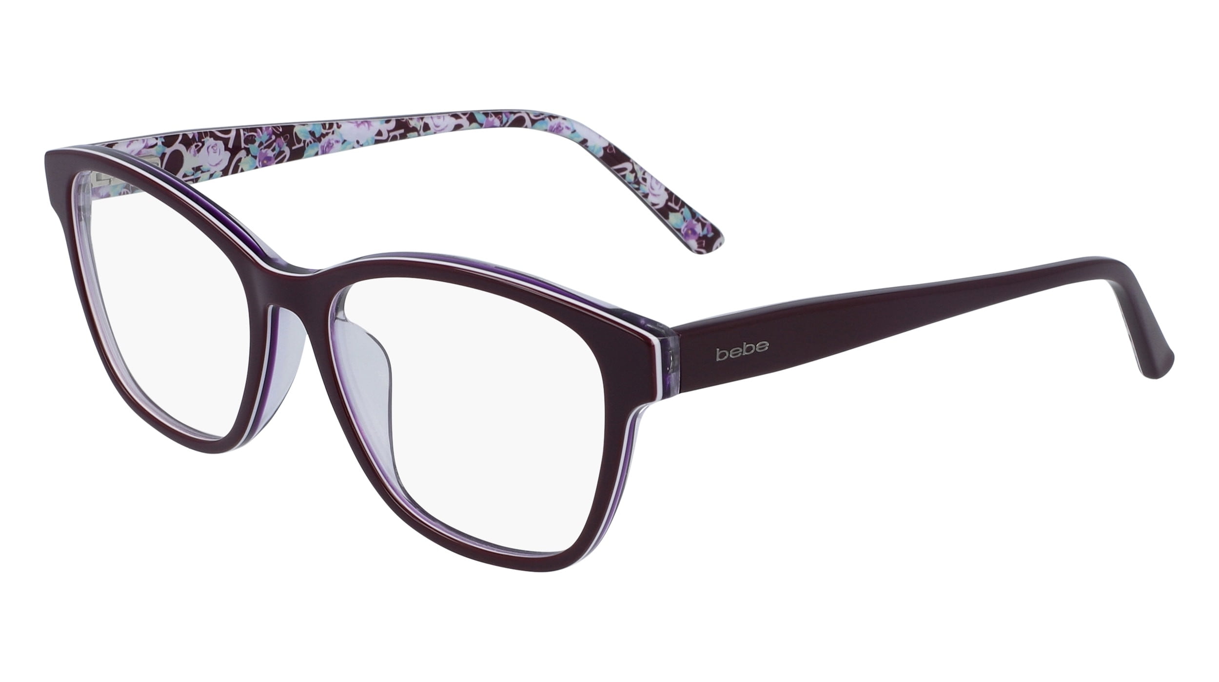 Bebe BB5184 500 Women's Plum Plastic Full Rim Frame Eyeglasses ...
