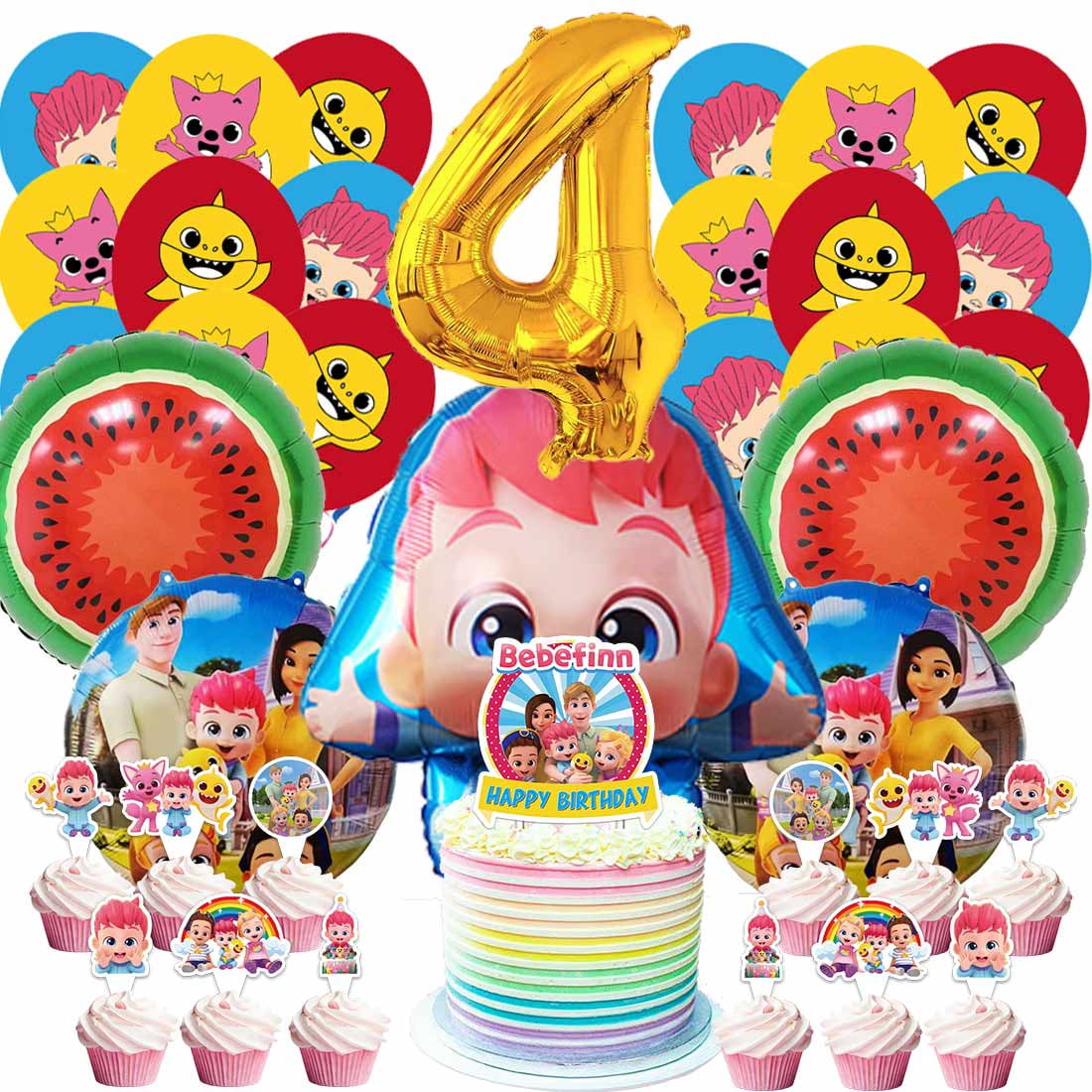 Bebe Playtime Party Supplies 4th Decor Kit Balloons Birthday Cake ...