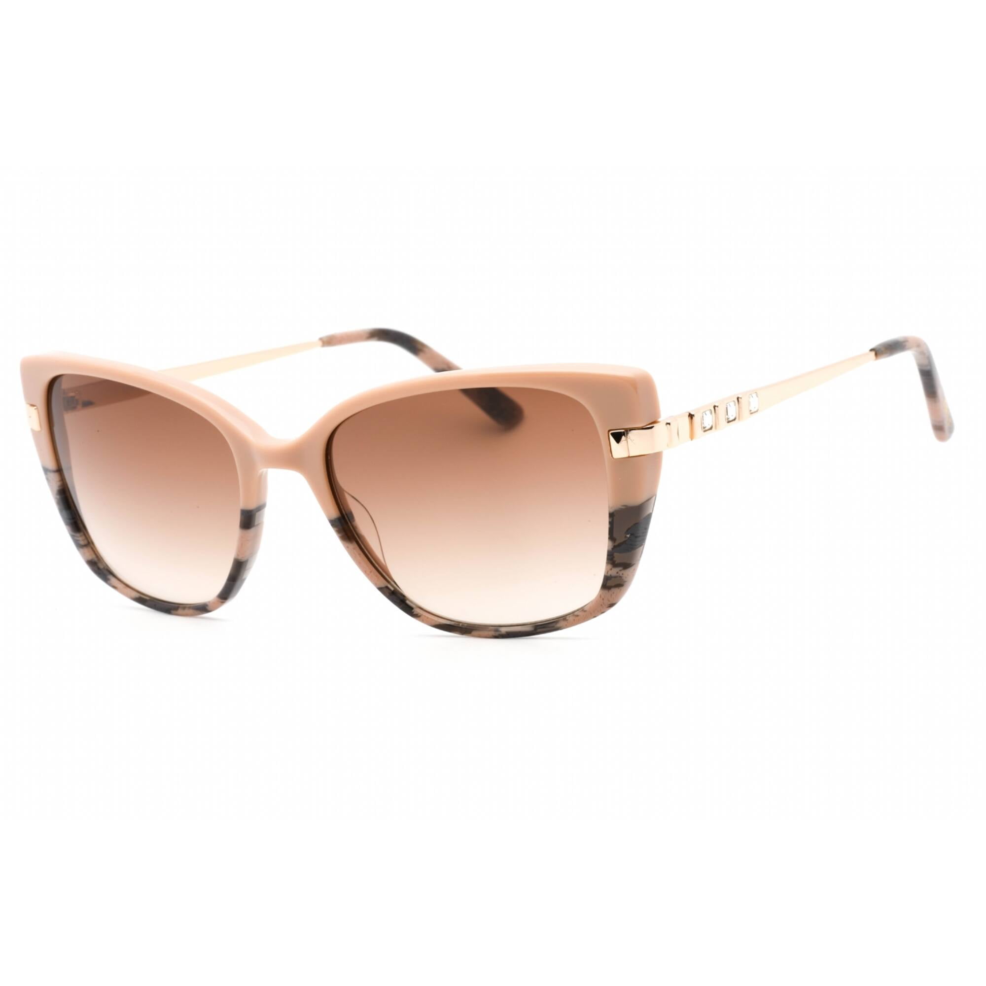 Bebe Women's Square Taupe Animal Print Cat-Eye Sunglasses with Gradient ...