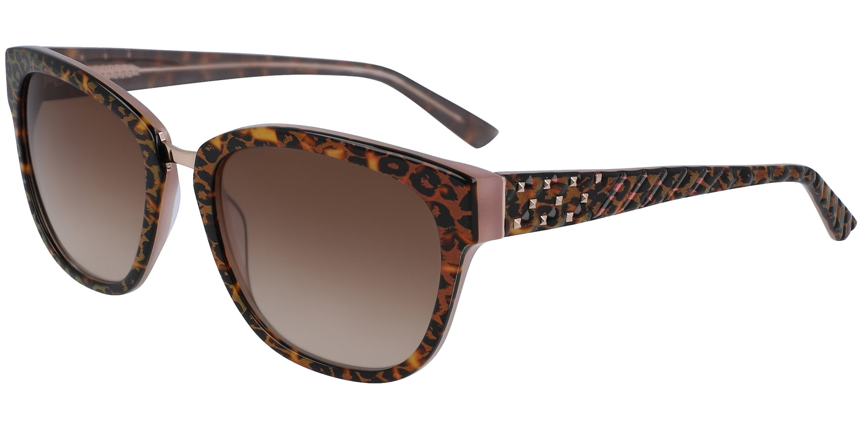 Bebe Women's Tortoise Animal Print Soft Square Sunglasses with Gradient ...