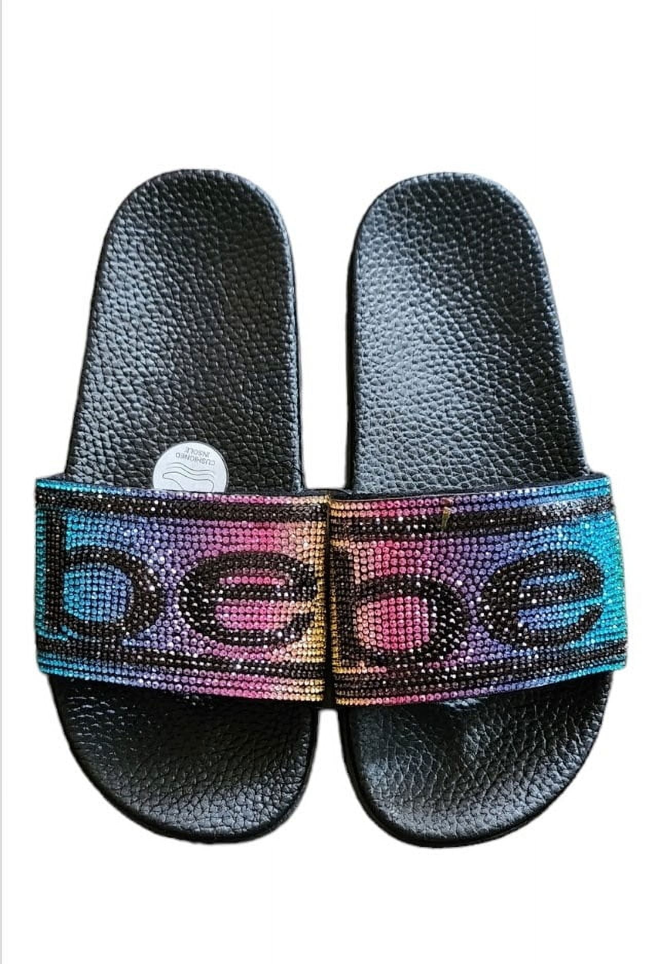 Bebe girls black Metallic Slides [M-13 /1] - Walmart.com