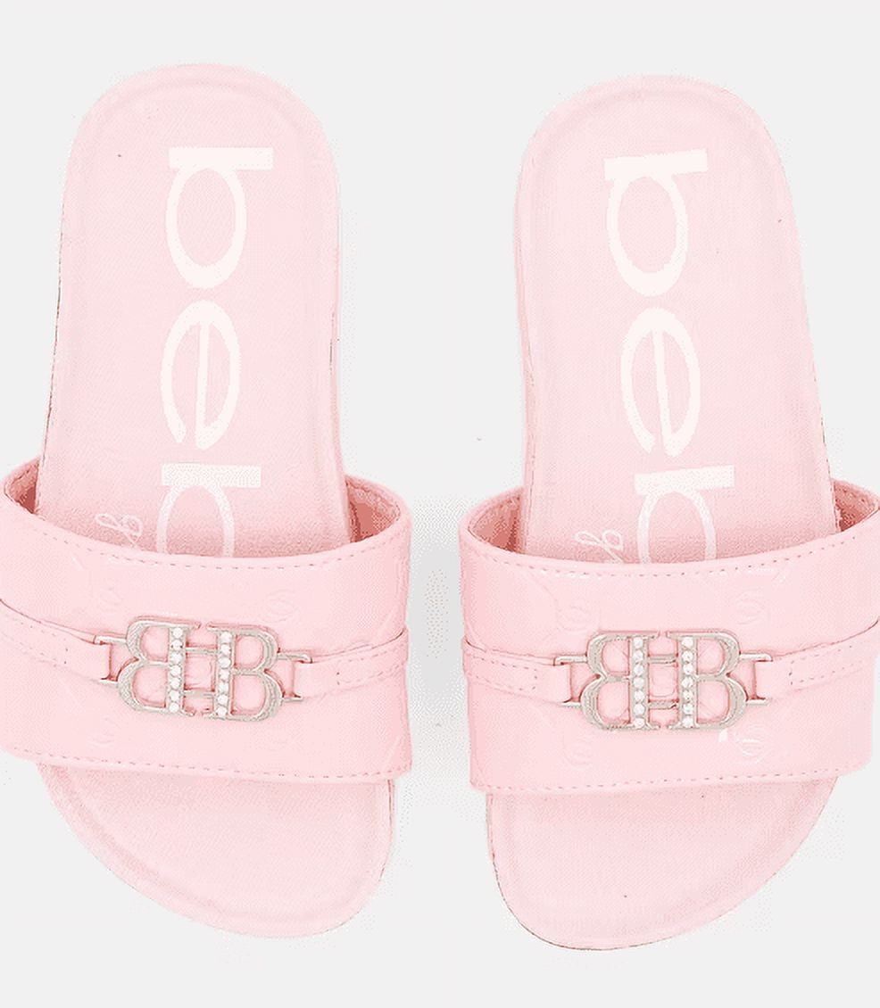 Bebe girls pink slide slippers [S-11] toddler - Walmart.com
