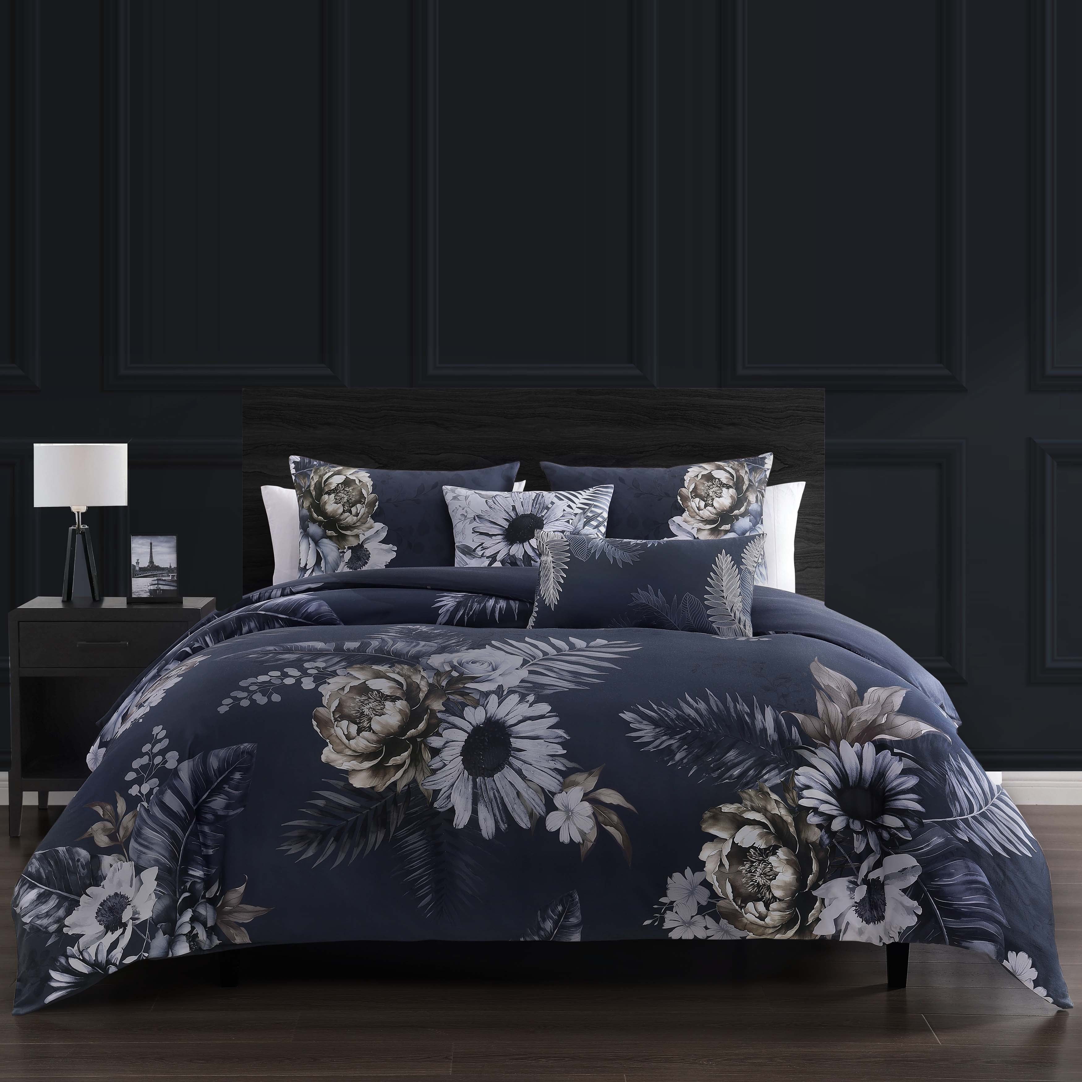 Bebejan Delphine Comforter Set, 5-Piece, Queen, 200TC, 100% Cotton ...
