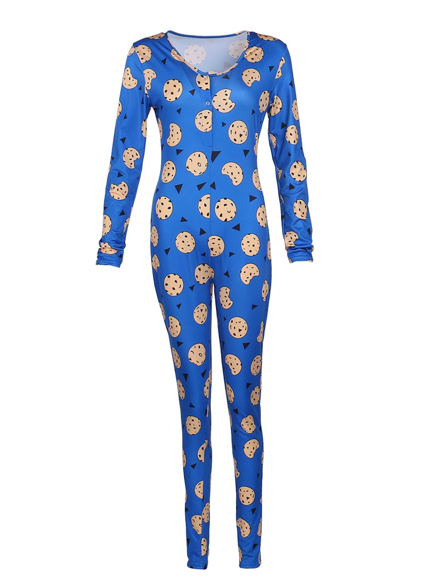 Bebiullo Women's One Piece Sleepwear Print Pajamas Jumpsuit Rompers ...