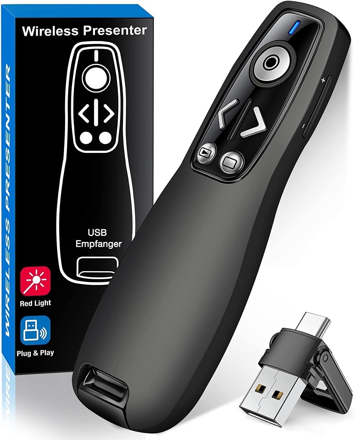 Beboncool 2-in-1 USB Type C Wireless Presentation Remote with 2.4GHz ...