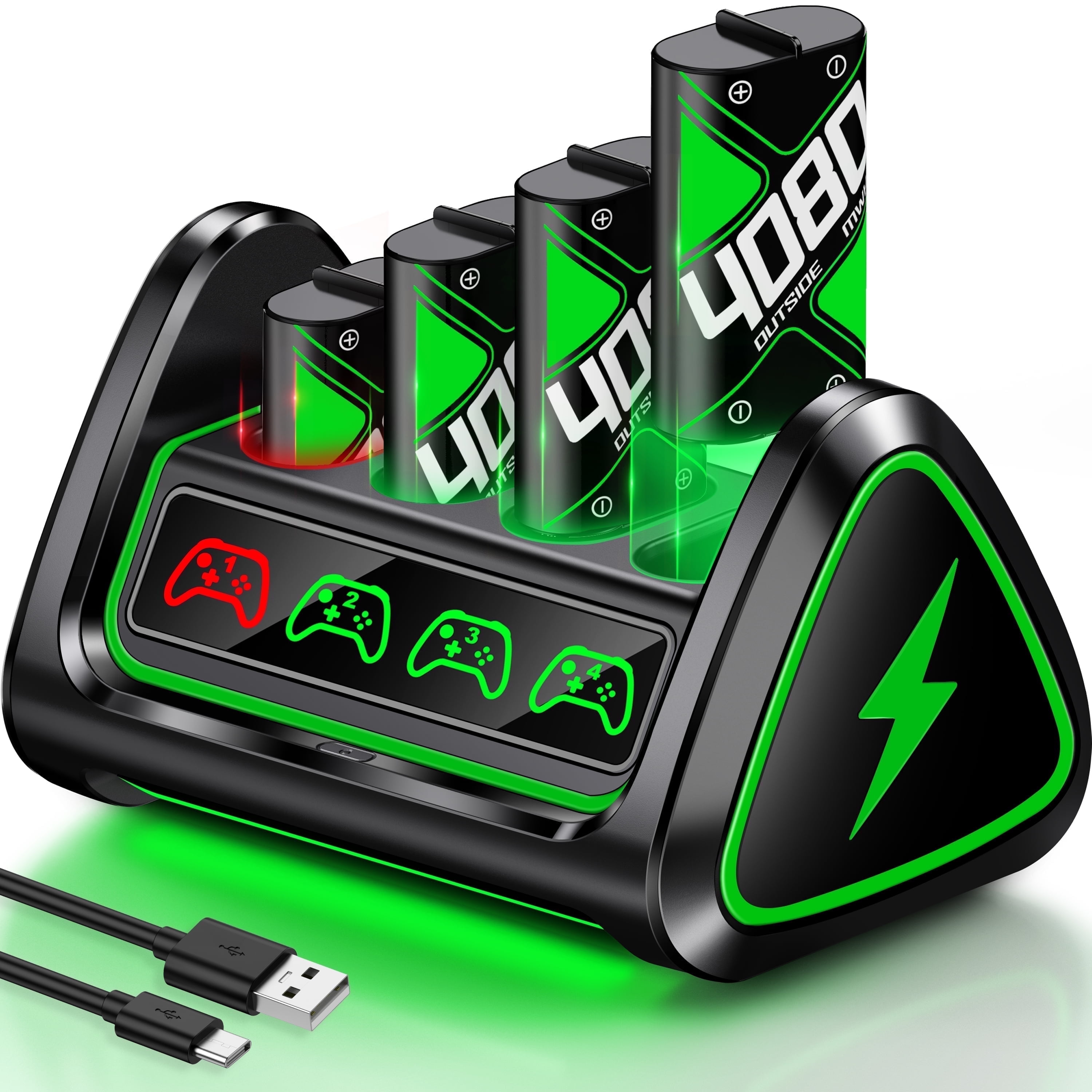 Beboncool 4-Pack 4080mAh Xbox Rechargeable Battery Pack | Rapid Charge ...