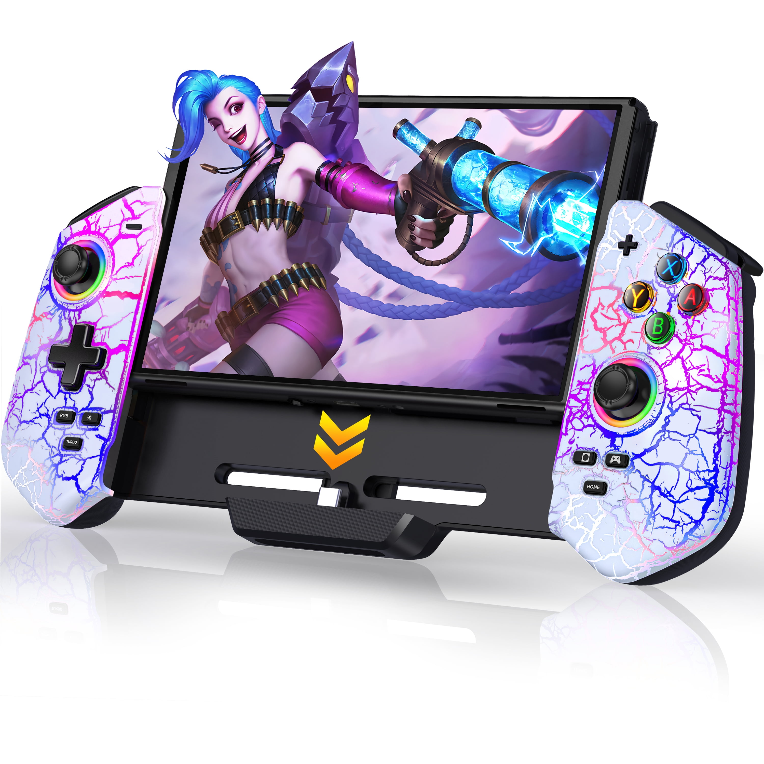 Beboncool Switch/Switch OLED Zero-Latency Wired Controller | Dual Motor Vibration, Turbo 3-Speed ...