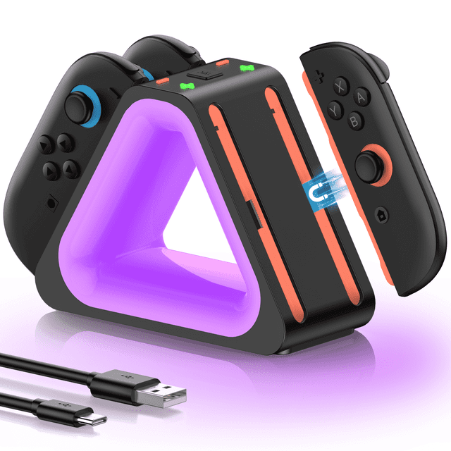 Beboncool Switch 2 Joy con Charger with 8 LED Modes - Walmart Business ...