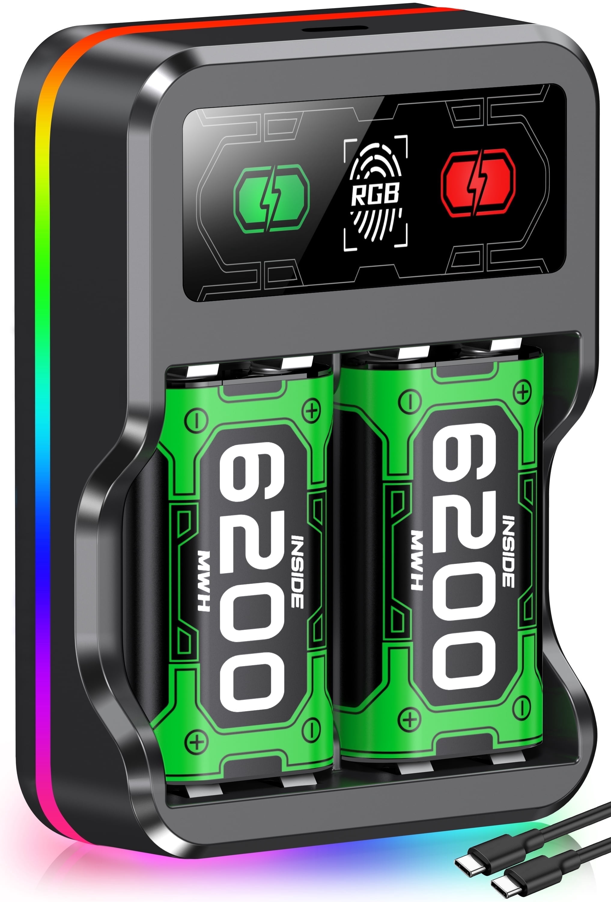 Beboncool 2*6200mAh Xbox Controller Rechargeable Battery Pack ...