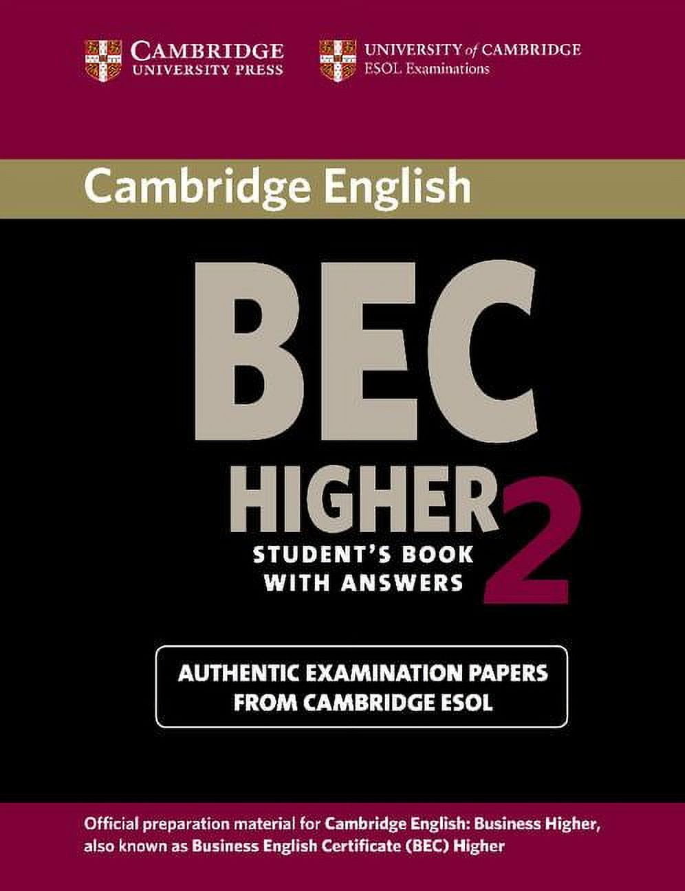 Bec Practice Tests Cambridge BEC Higher 2 Student's Book with Answers ...