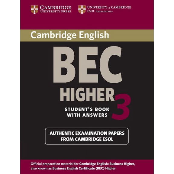 Bec Practice Tests Cambridge English Business 5 Higher, (Paperback ...