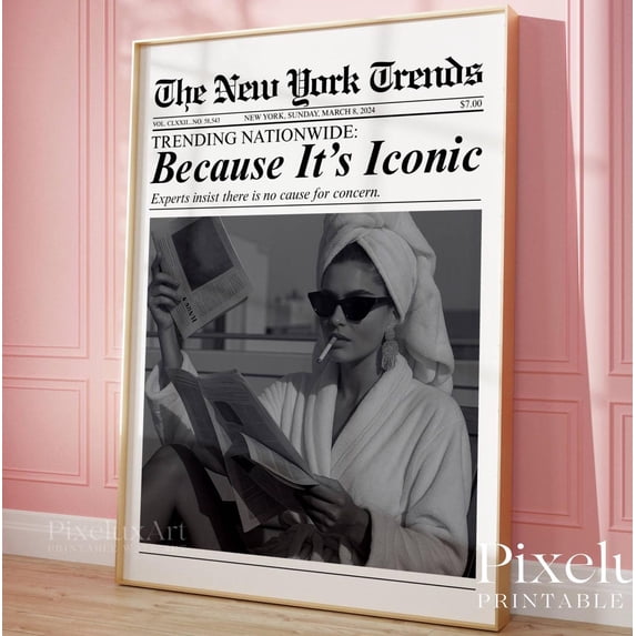 Because It’s Iconic Newspaper Wall Art Print, Unframed Paper Poster ...