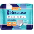Because Maximum Absorbency Incontinence Underwear for Men, XXL, Grey ...
