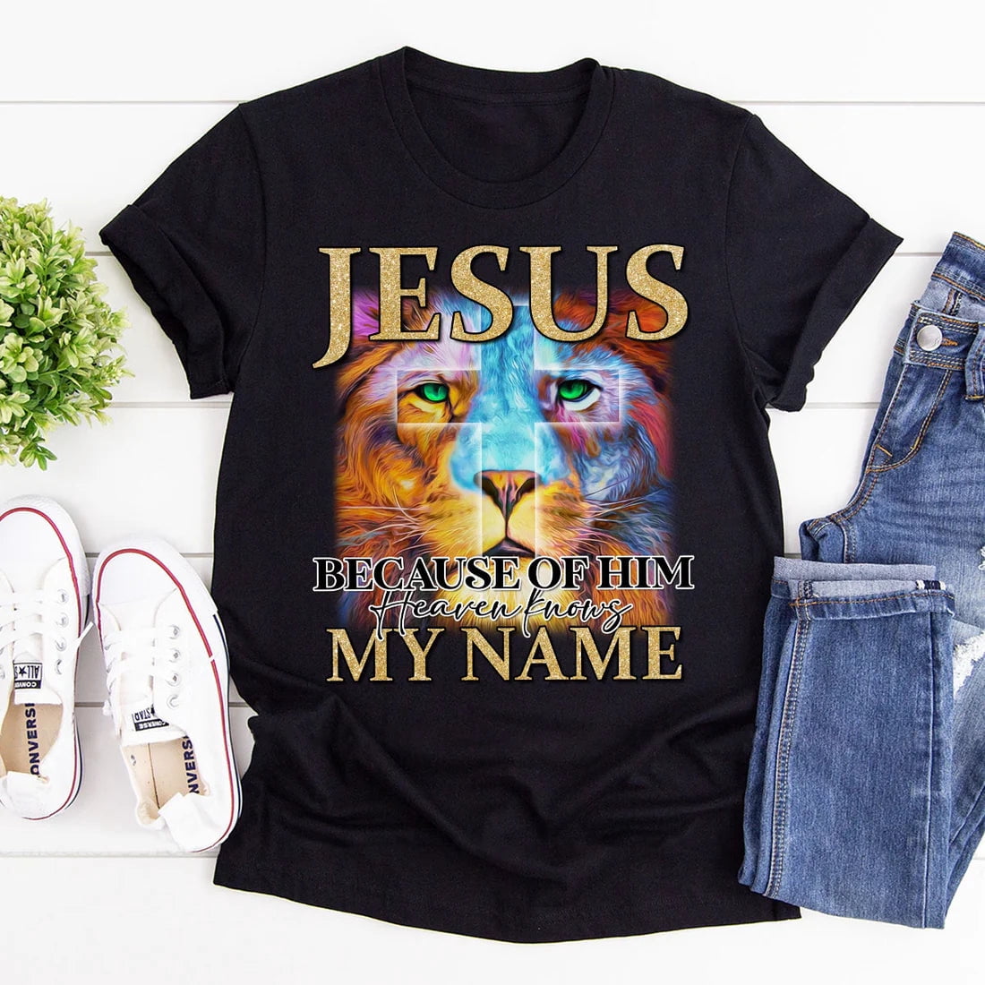 Because Of Jesus Heaven Knows My Name T-Shirt All Size S-5XL - Walmart.com