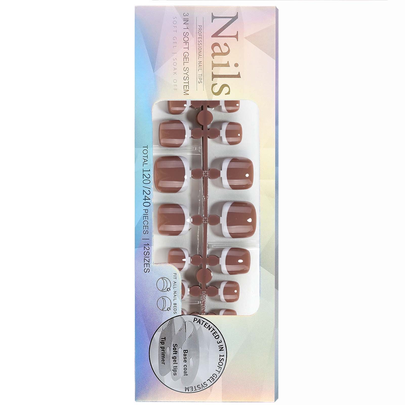 Beccgirl Press on Toenails,Tip Fake Toe Nails, Fake Nails Full Cover ...